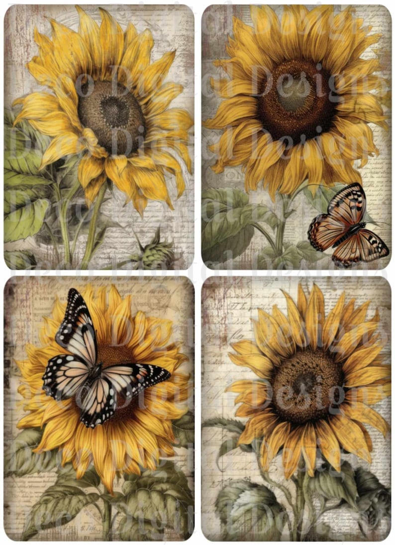 Vintage Sunflower A4 Rice Paper - Etsy