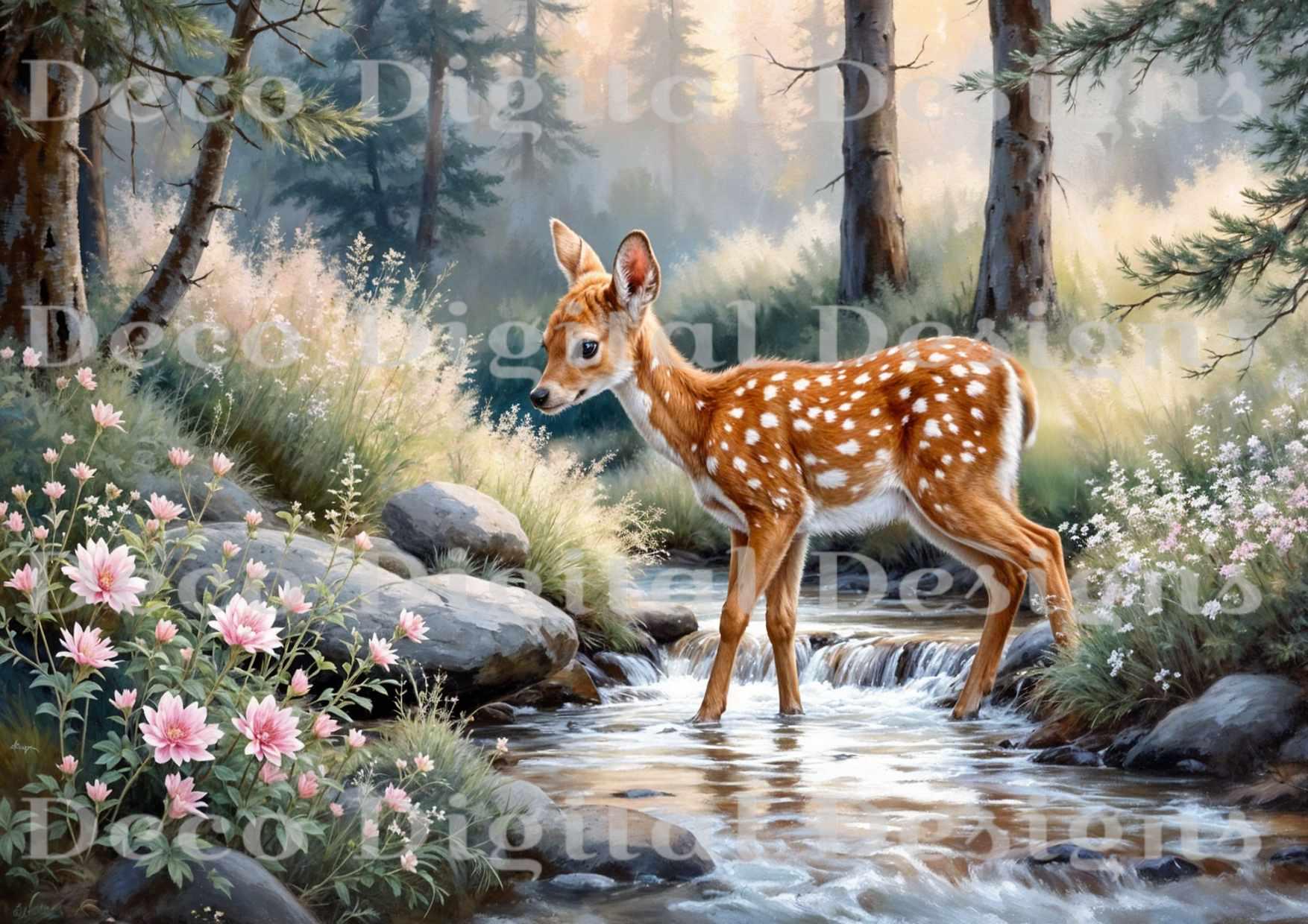 A4 Rice Paper Spring Deer - Fawn-635 - Etsy
