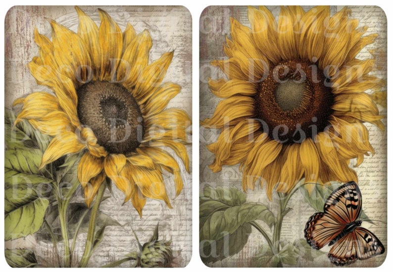 Vintage Sunflower A4 Rice Paper - Etsy