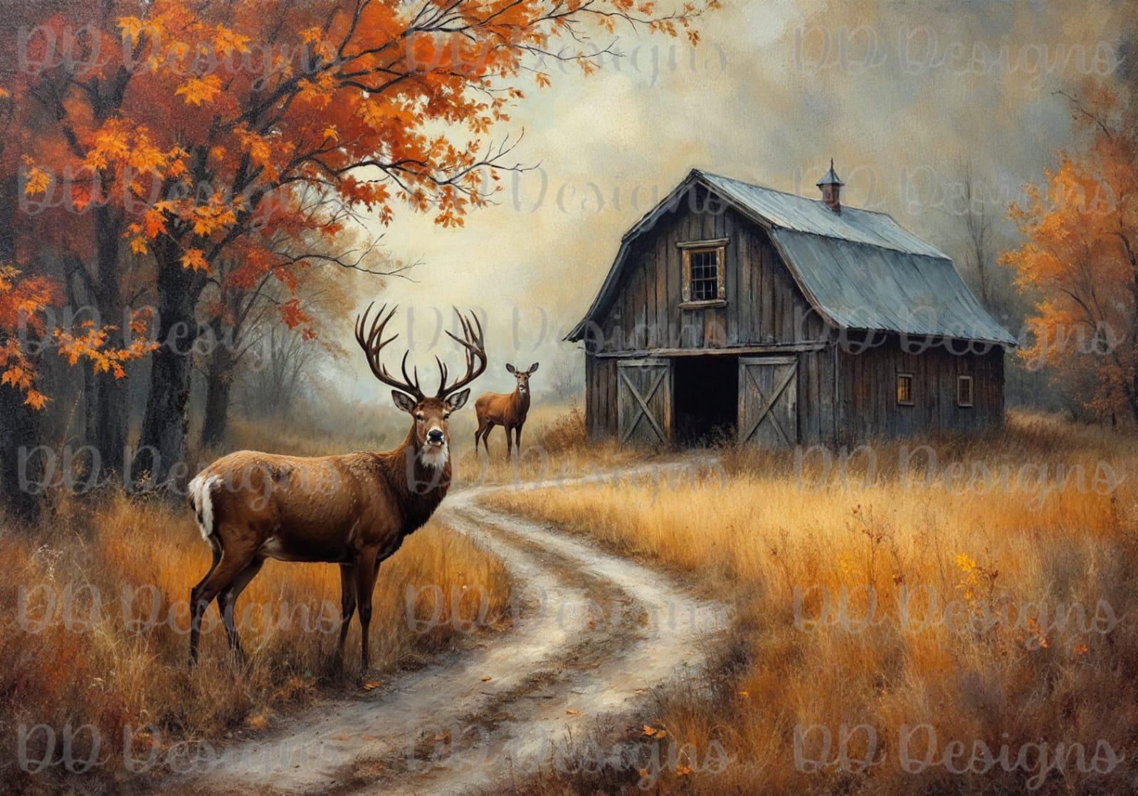 A4 Autumn Deer Rice Paper - Etsy