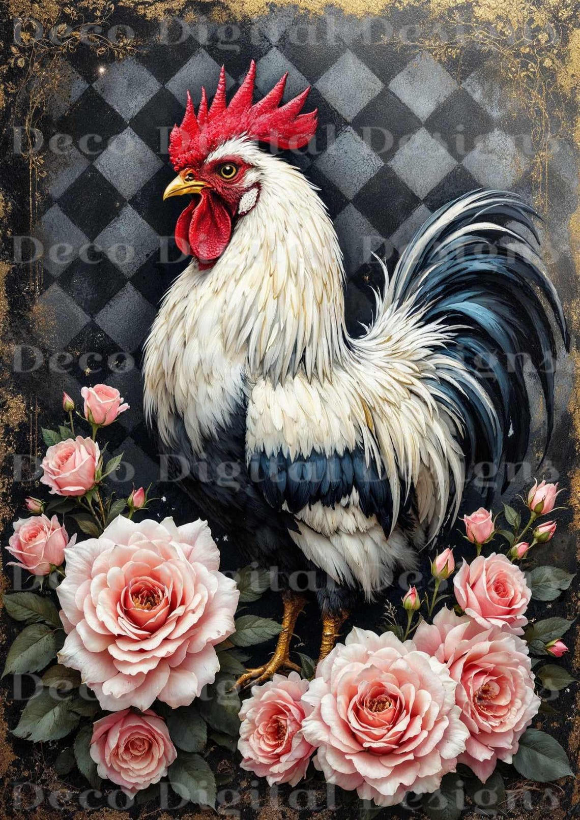 A4 Rice Paper Country Roosters - Etsy