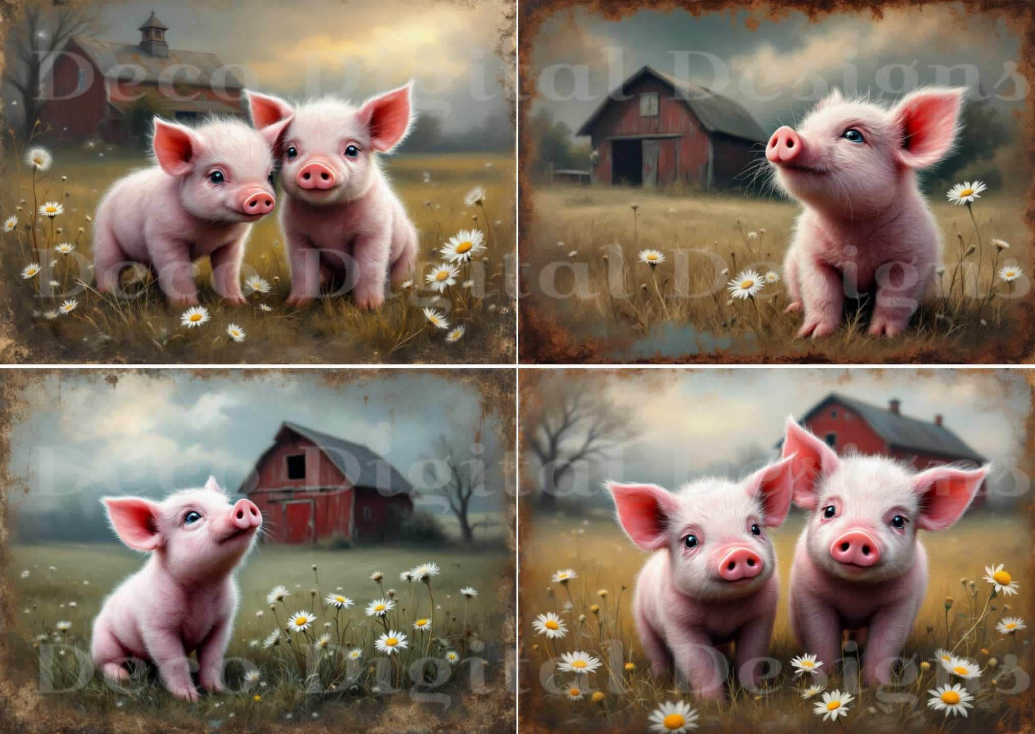 A4 Rice Paper Farm Piglets Pigs - Etsy