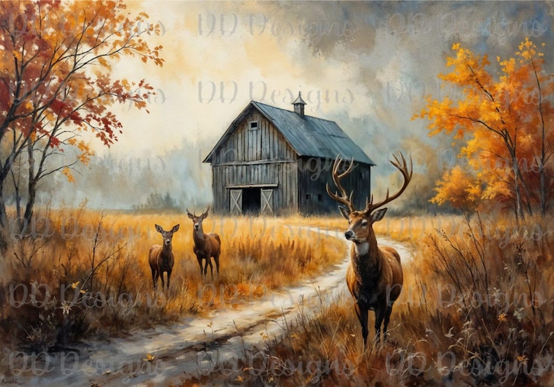 A4 Autumn Deer Rice Paper - Etsy