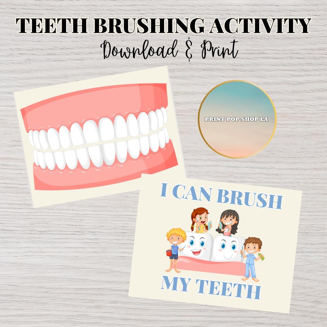 Teeth Brushing Activity Printable - Fun Interactive Dental Care Chart ...
