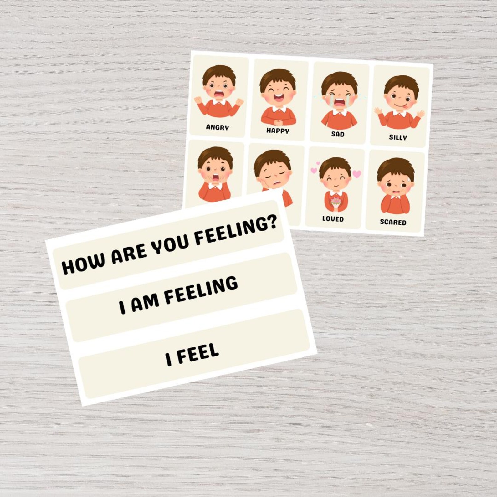 Emotion Flashcards, Feeling Flashcards for Toddlers and Preschoolers ...
