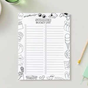 Summer Bucket List Coloring Page - Etsy
