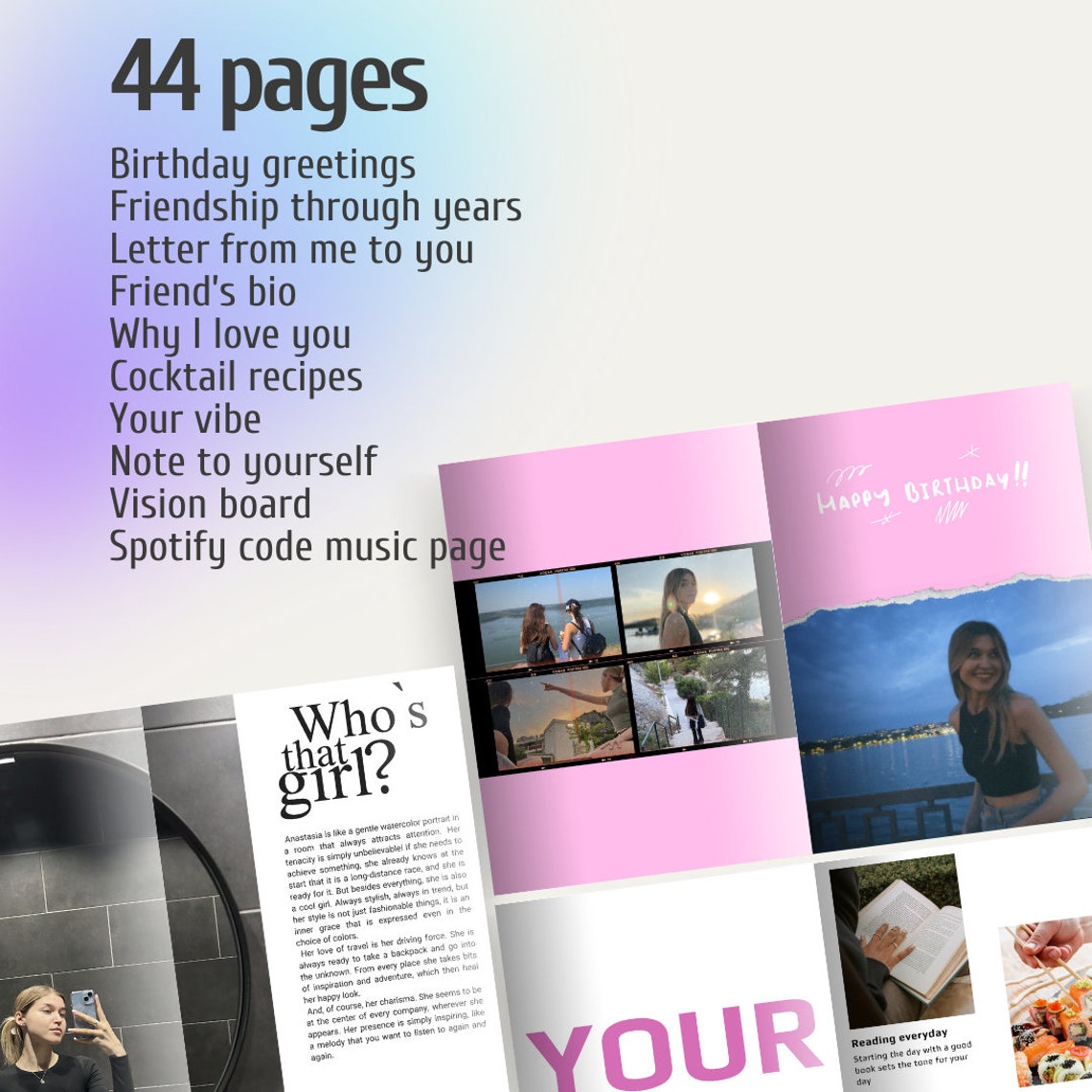 Magazine Template | Birthday Personalized Magazine | Canva Template ...