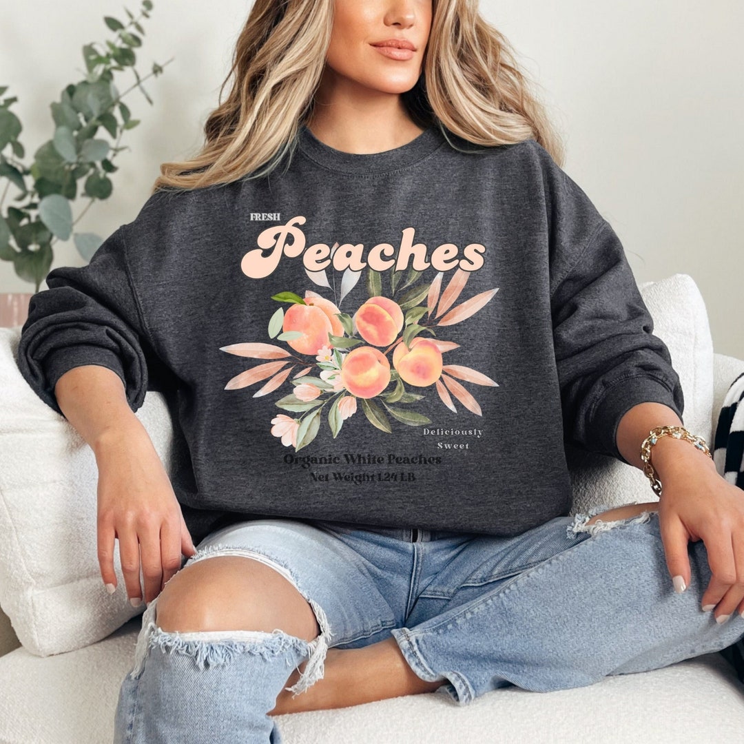 Peach Sweater, Fruit Sweatshirt, Fruit Lover, Peaches Shirt, Fruits ...