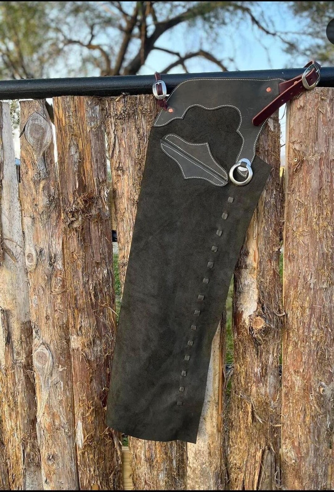 Leather Chinks Chaps Hand Made Western Suede Chap Horse Riding Fringes ...