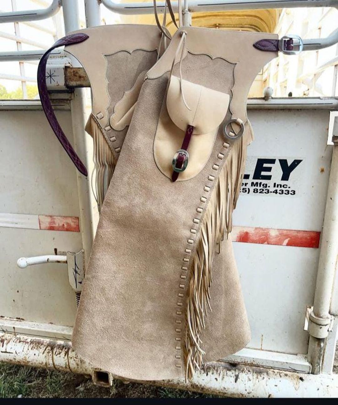 Hand Made Leather Chap Western Suede Chap Horse Riding Fringes Pant ...