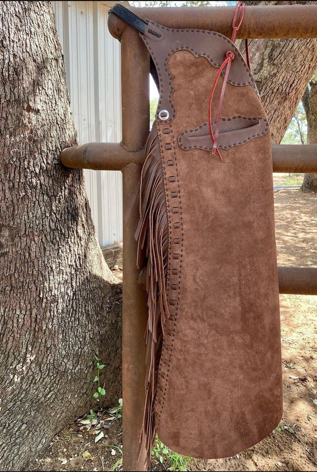 Leather Chinks Chaps Hand Made Western Suede Chap Horse Riding Fringes ...