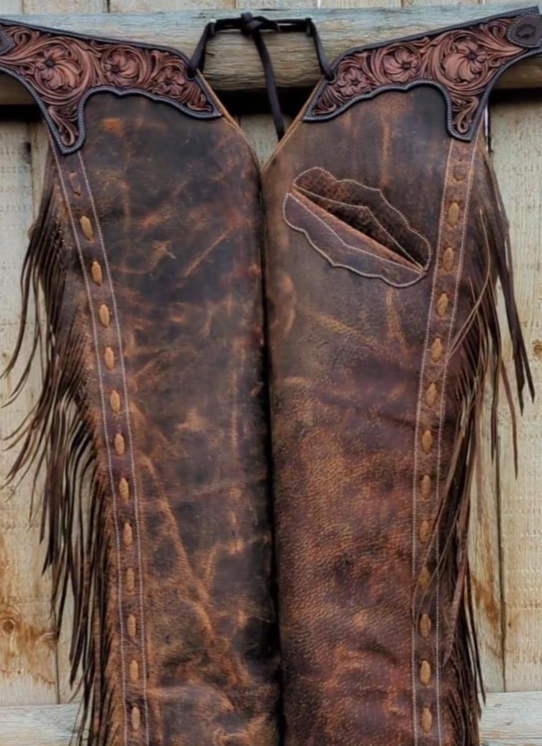 Leather Chinks Chaps Hand Made Western Suede Chap Horse Riding Fringes ...