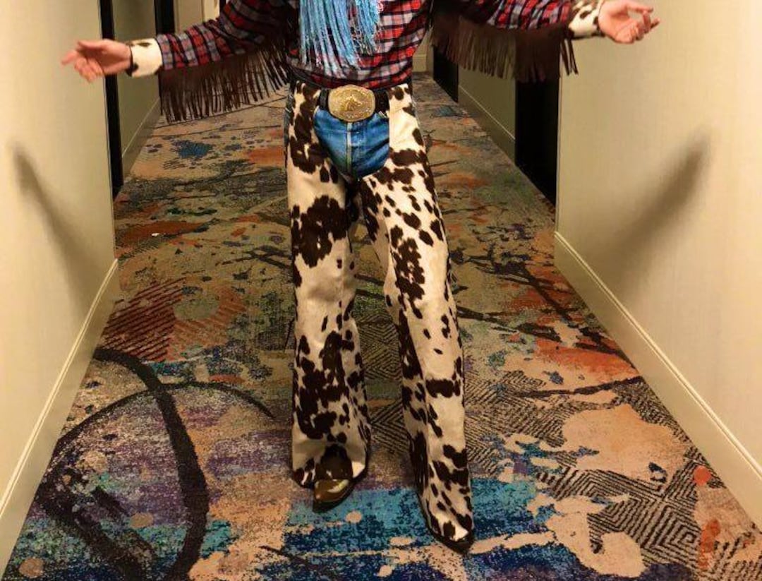 Natural Leather Chaps Hand Made Western Chap Cowgirl Fringes Pants ...