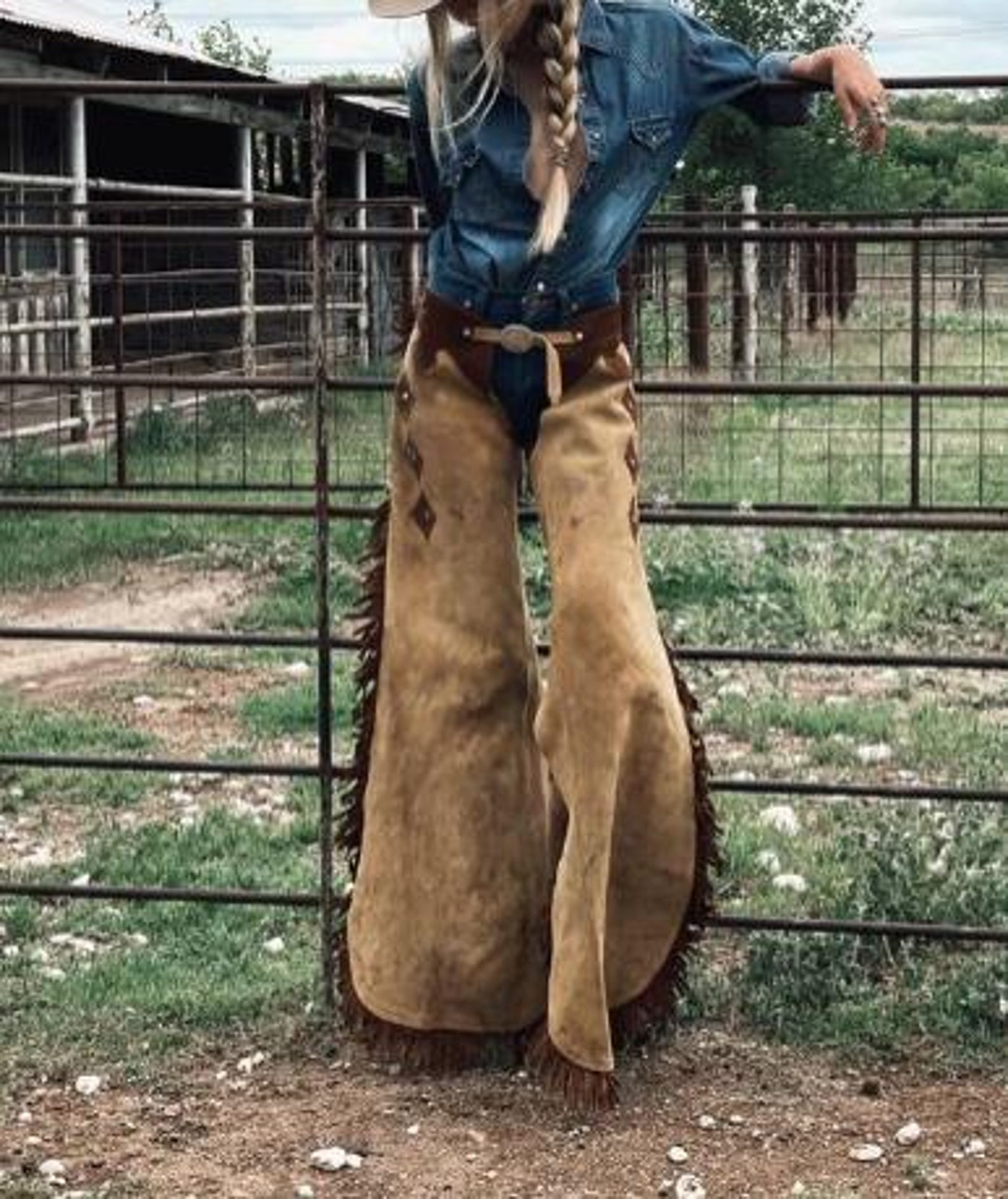 Leather Chinks Chaps Hand Made Western Suede Chap Horse Riding Fringes ...