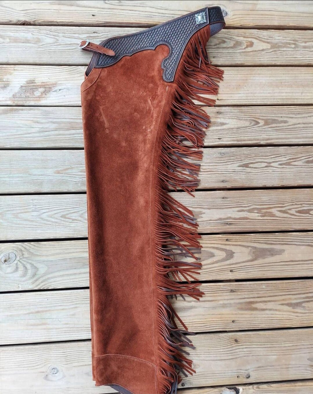 Leather Chaps Hand Made Western Suede Chap Horse Riding Fringes Pant ...