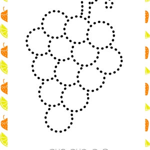Fruits Trace and Color Worksheet - Etsy