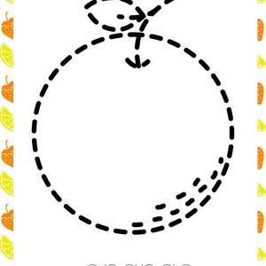 Fruits Trace and Color Worksheet - Etsy