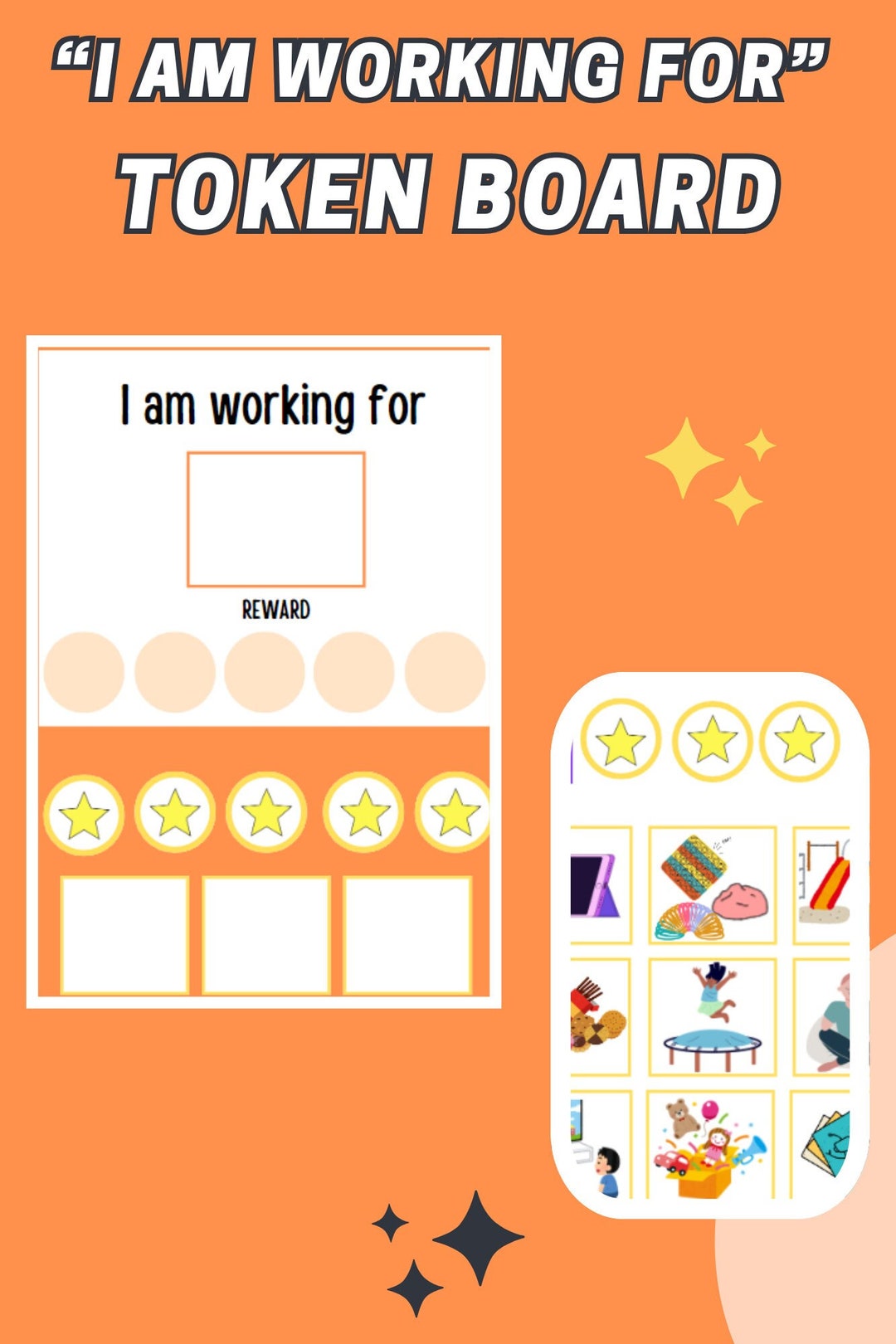 TOKEN BOARDS Reward Chart for Positive Behavior i Am Working For - Etsy