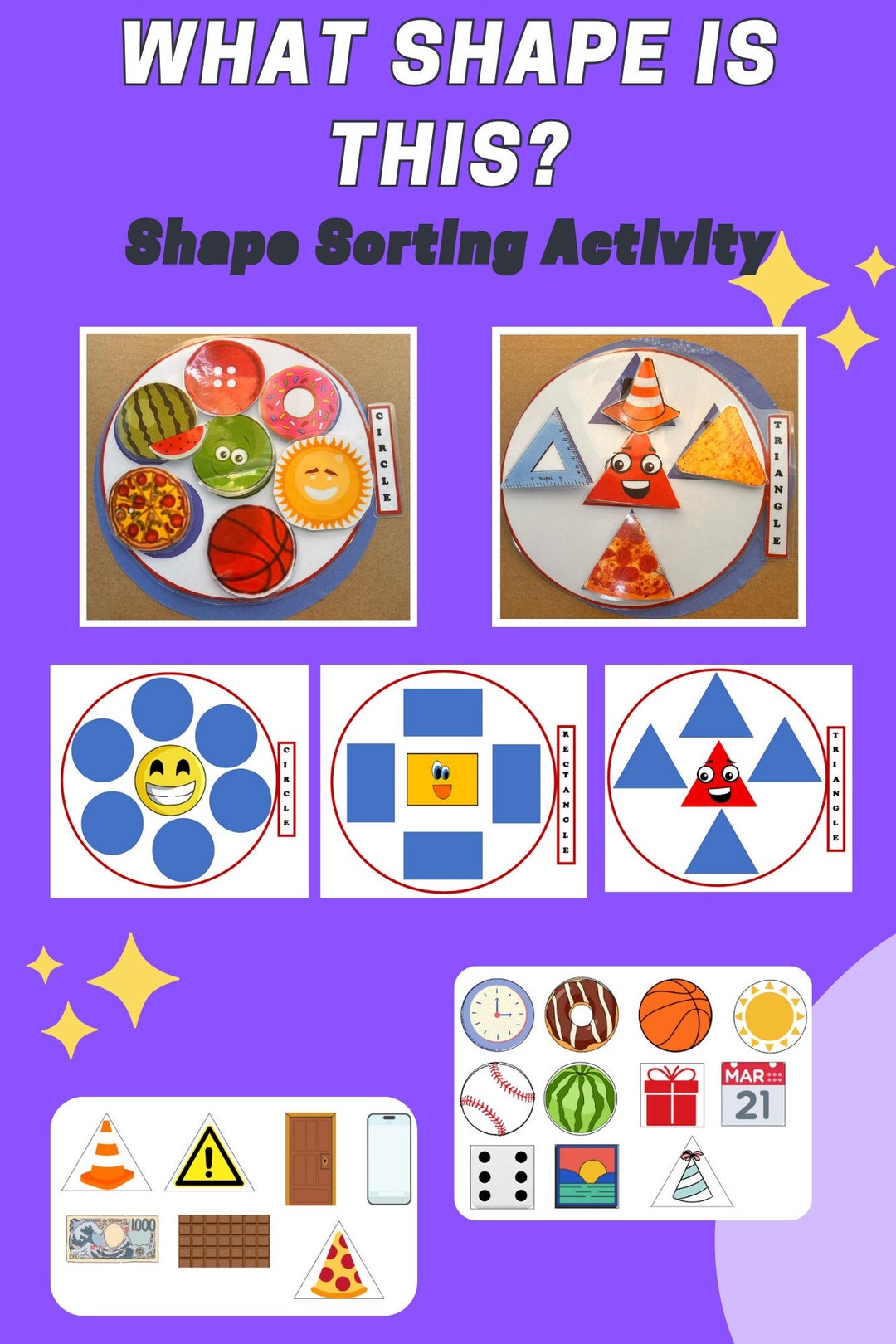 2D Shapes Sorting for Kids, Preschool Shapes Matching, Perception Skill ...