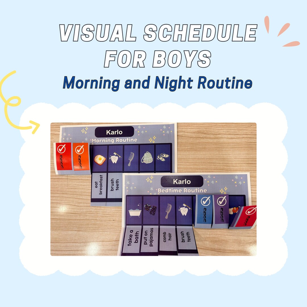 FLIP Routine Chart Visual Schedule for Boys fillable - Etsy