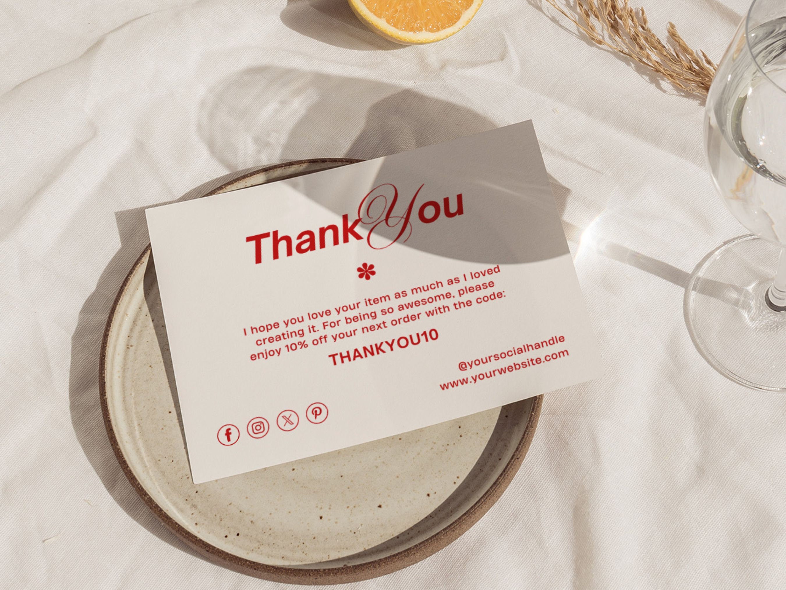 EDITABLE Customizable Small Business Thank You Card Template, Printable ...