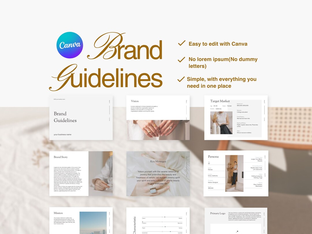 Brand Guidelines Template - Customizable Canva Template, Brand Strategy ...
