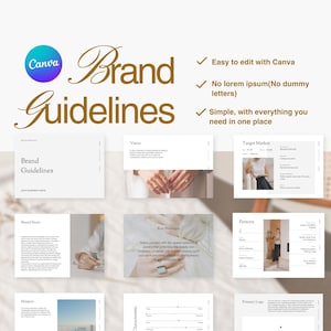 Brand Guidelines Template - Customizable Canva Template, Brand Strategy, Brand Guidelines, DIY ...