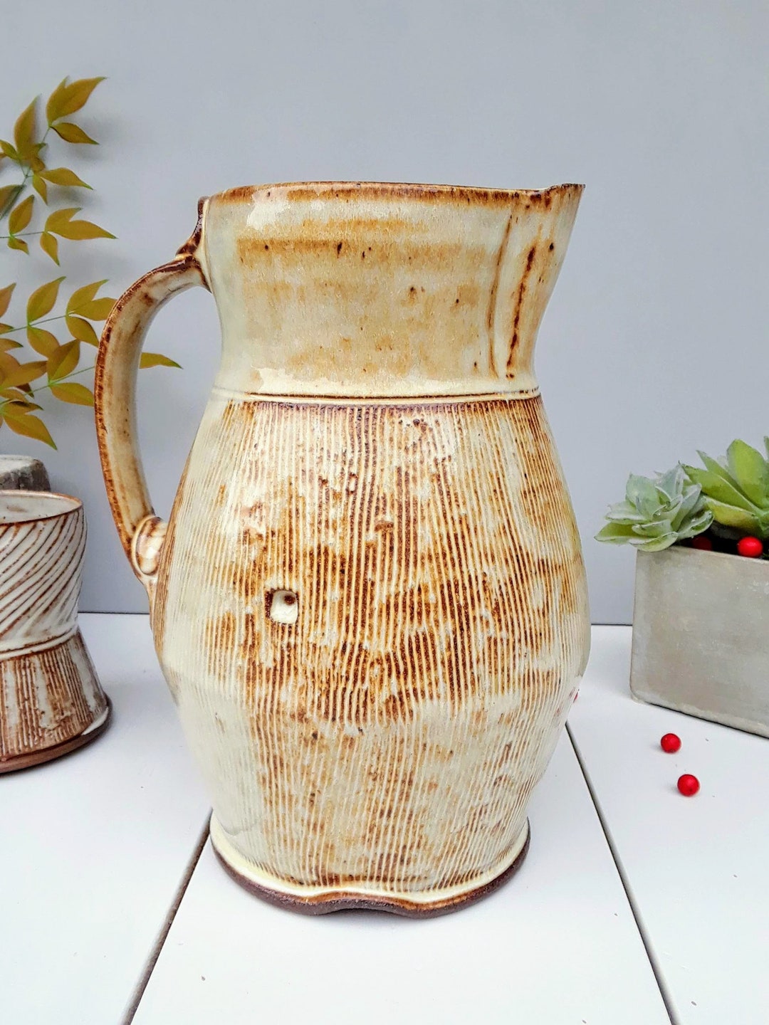 Pottery Pitcher Modern Farmhouse - Etsy