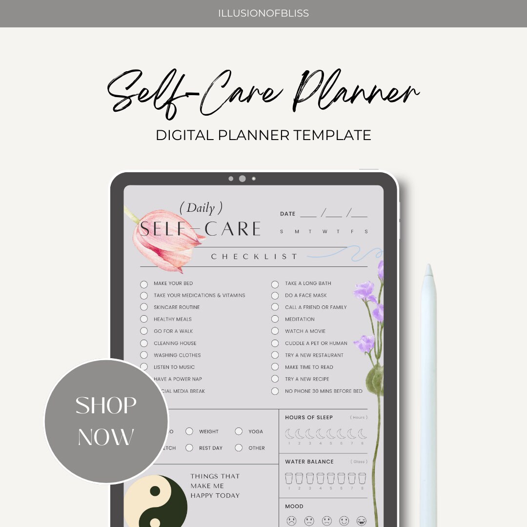 Self-care Planner Printable Mindfulness Workbook Self-love Journal ...