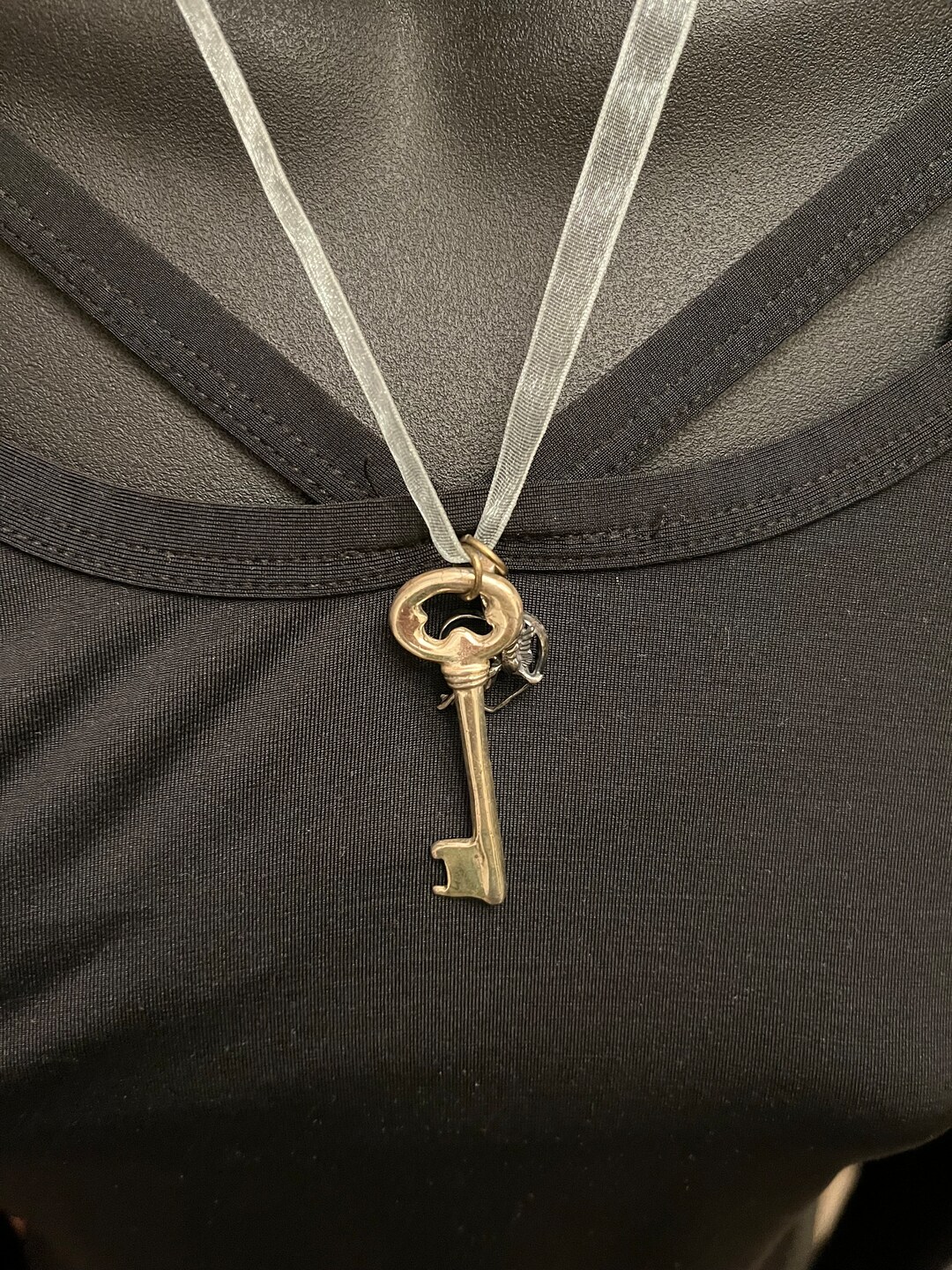 Handmade Sterling Silver Skeleton Key Love Birds Charm Necklace - Etsy