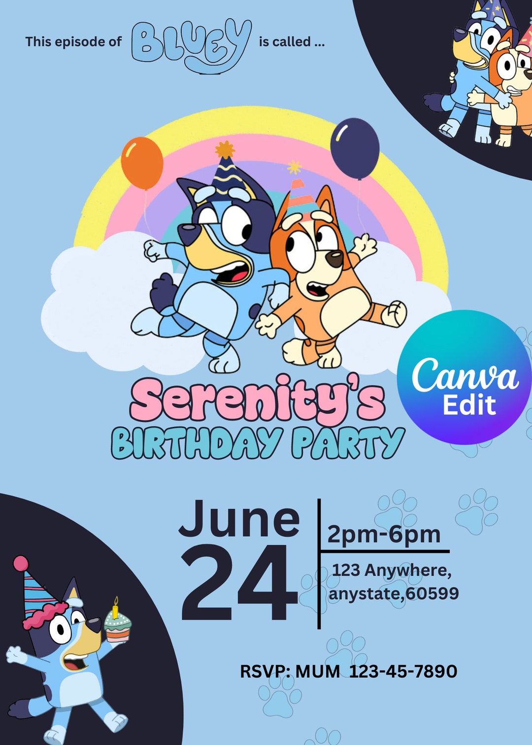 Bluey Party Invitation - Etsy