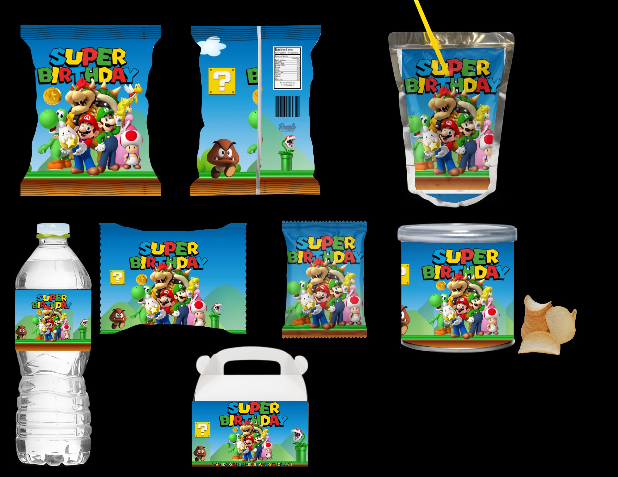 Super Mario Party Favors - Etsy
