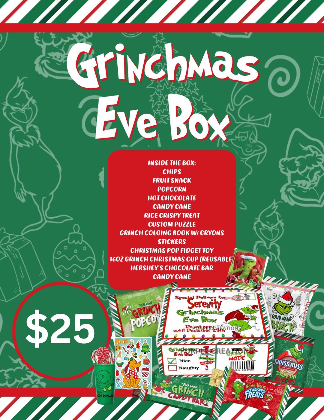 Grinchmas Eve Snack Boxes, Grinchmas Eve Box, Christmas Eve Box ...