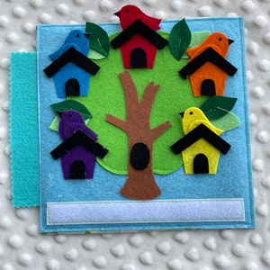 Bird House Color Matching Quiet Busy Book Page (toddler Toy for Fine ...