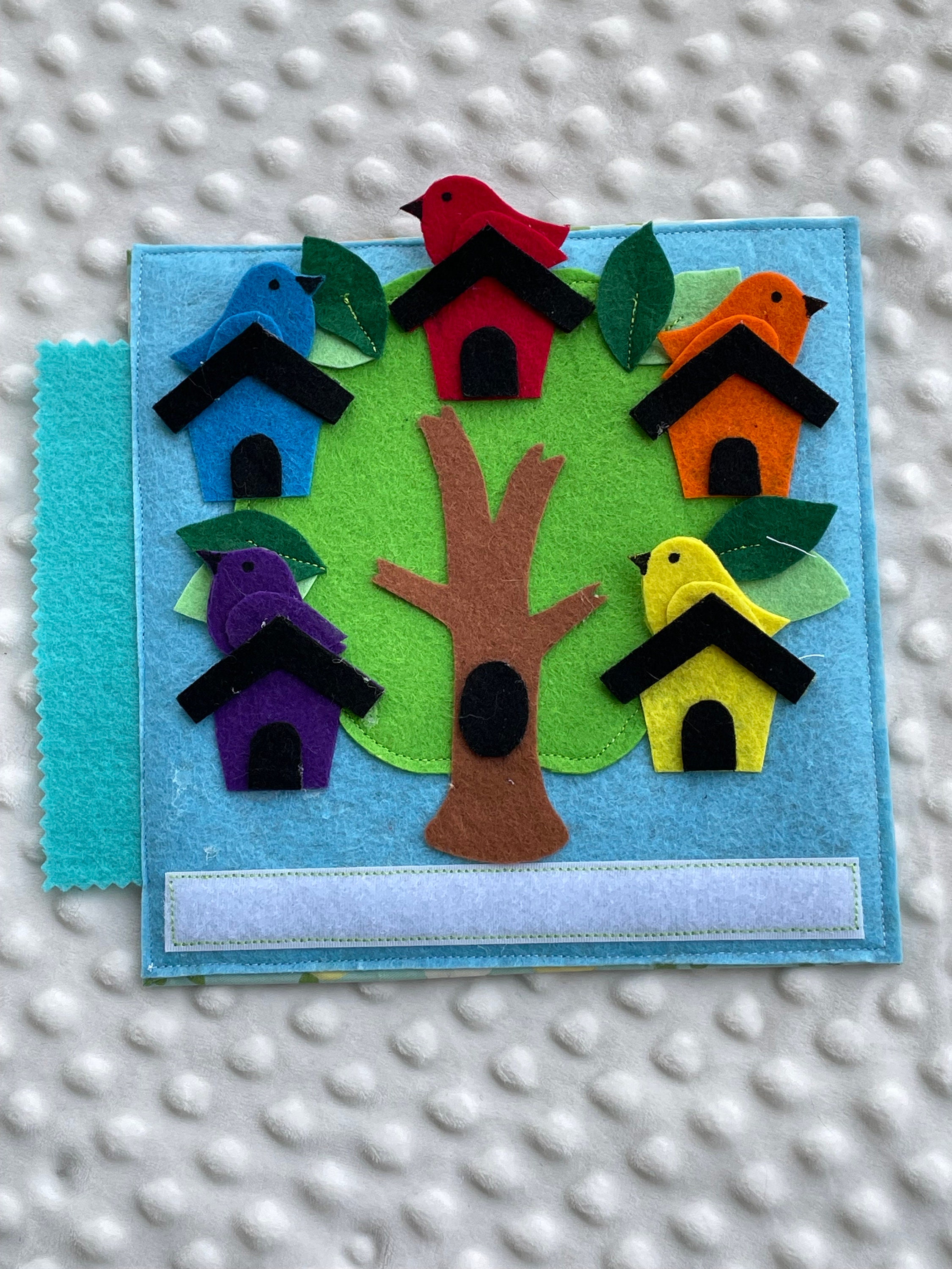 Bird House Color Matching Quiet Busy Book Page toddler Toy for Fine ...