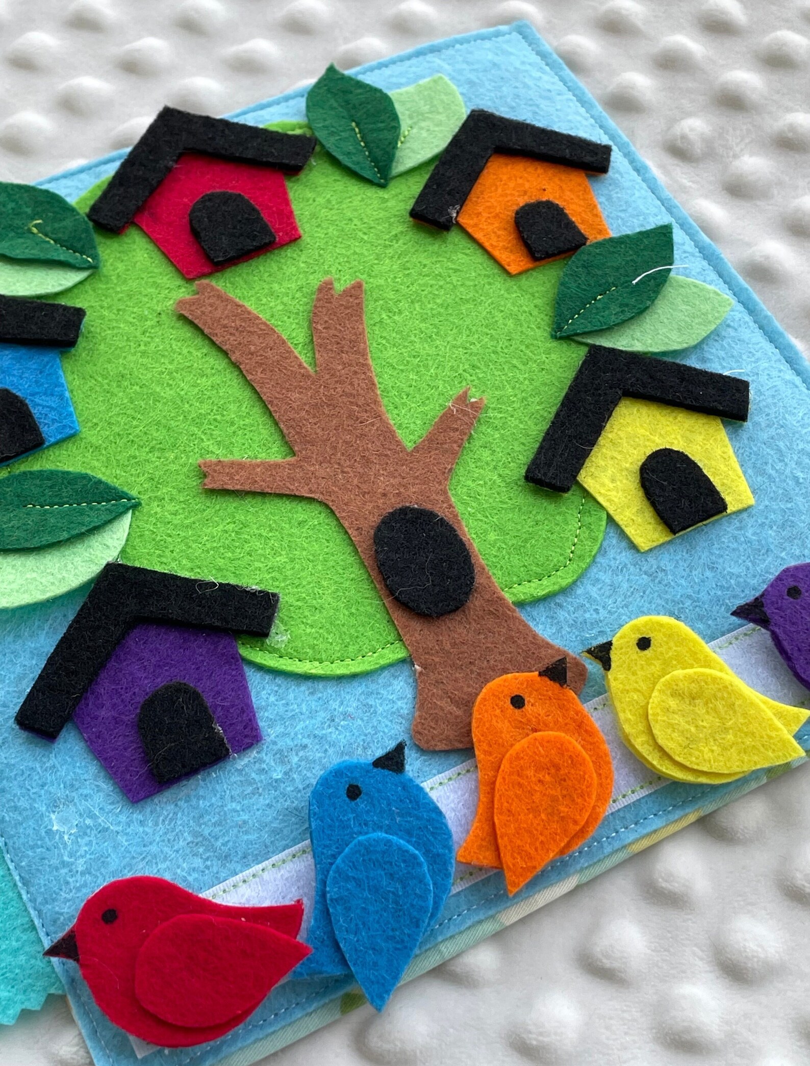 Bird House Color Matching Quiet Busy Book Page toddler Toy for Fine ...