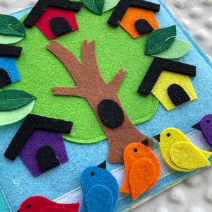 Bird House Color Matching Quiet Busy Book Page (toddler Toy for Fine ...