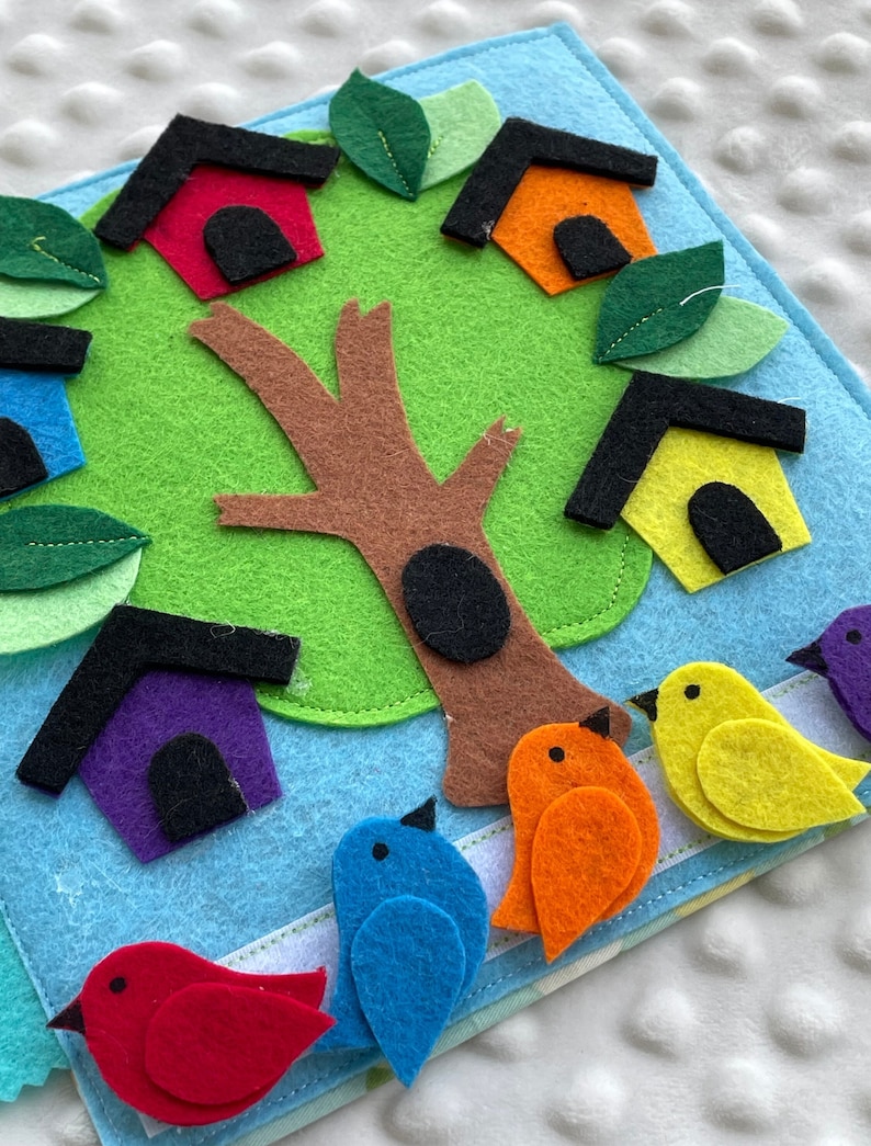 Bird House Color Matching Quiet Busy Book Page (toddler Toy for Fine ...