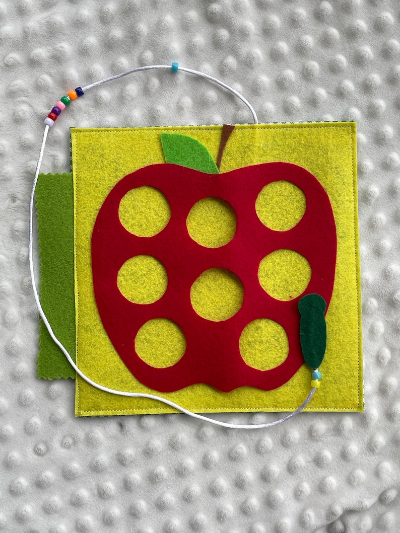 Apple Weaving Quiet Busy Book Page (toddler Toy for Fine Motor ...