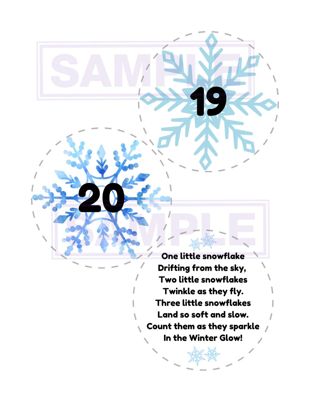 Snowflake Counting Activity 1 to 20 | Winter Preschool Printable ...