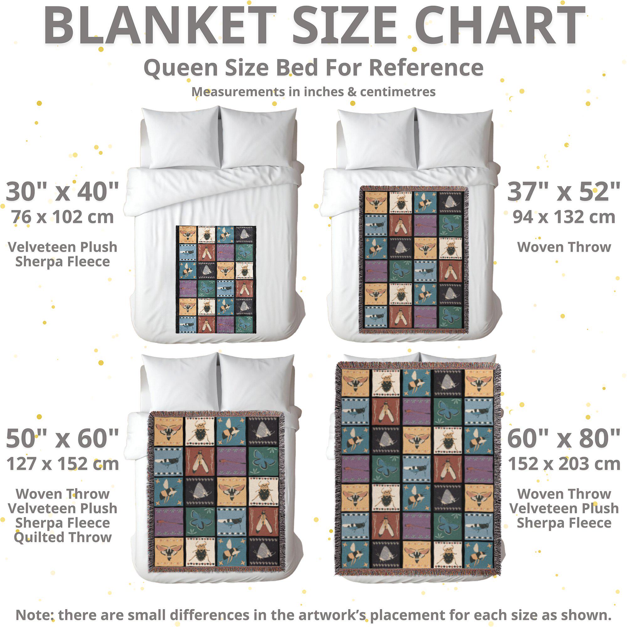 Woven Insect Theme Patchwork Blanket, Cozy Colorful Nature Inspired ...