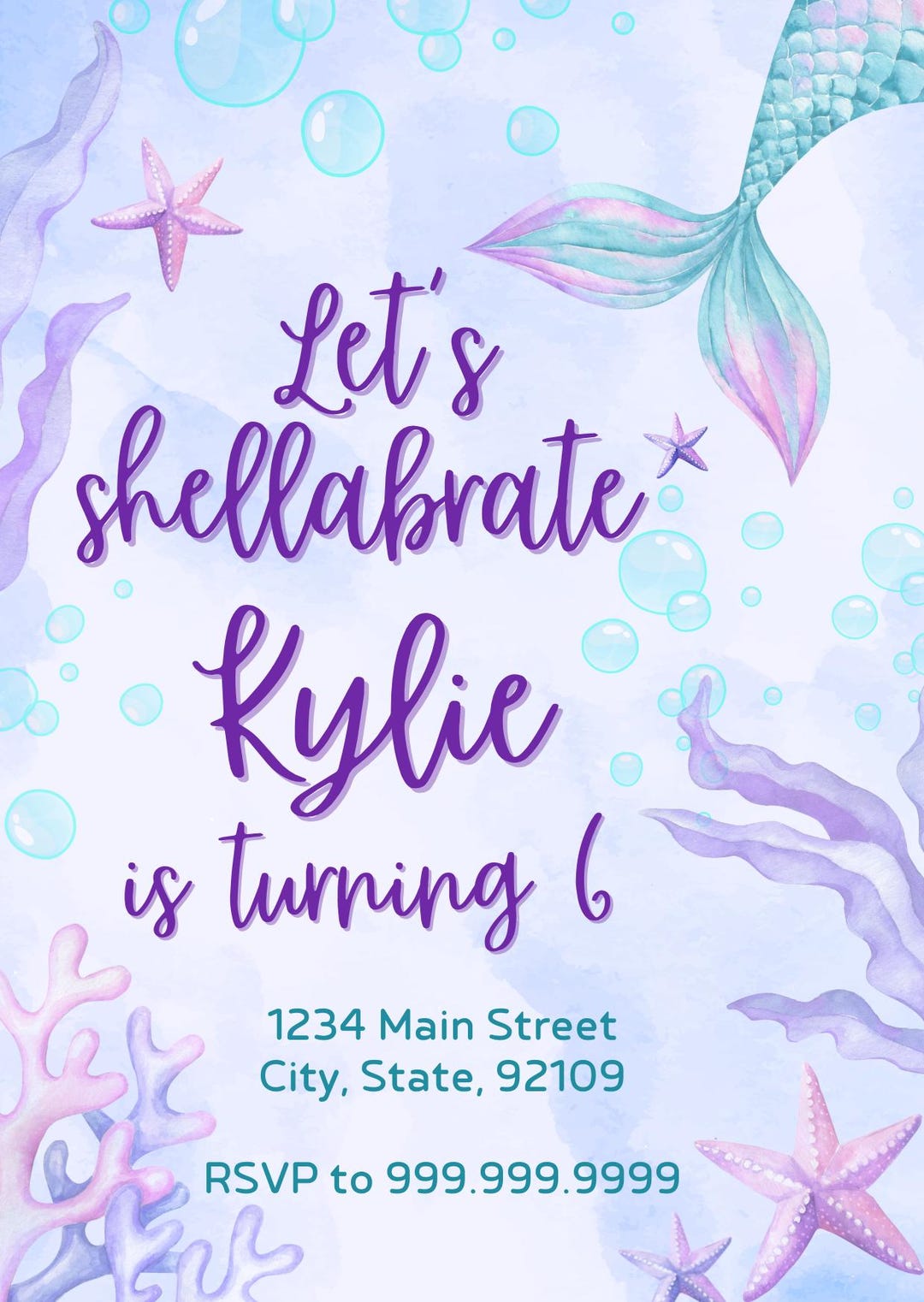 Let's Shellabrate! Mermaid Birthday Invitation - Etsy