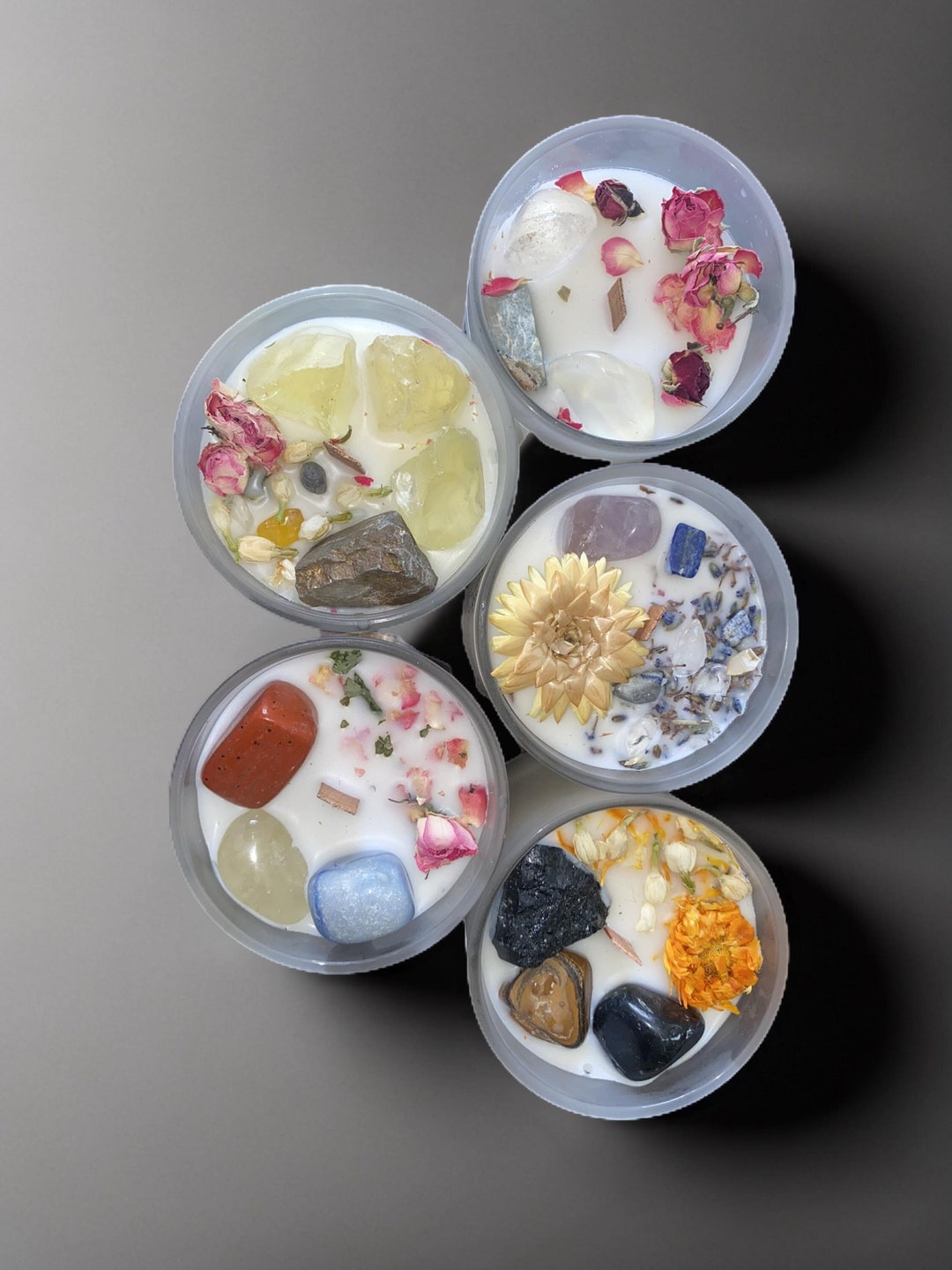 Intention Candles With Crystals - Etsy