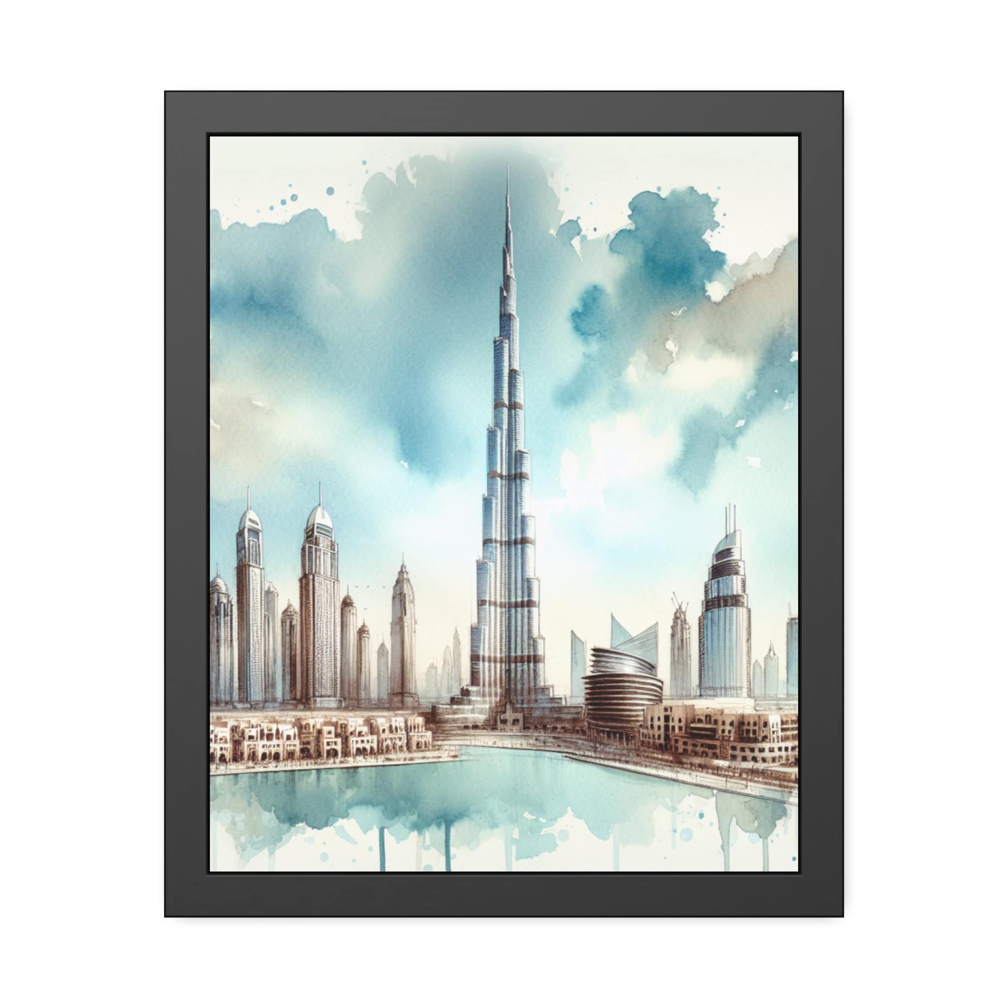 Burj Khalifa Poster, Dubai Framed Poster, Travel Poster, Travel Gift ...