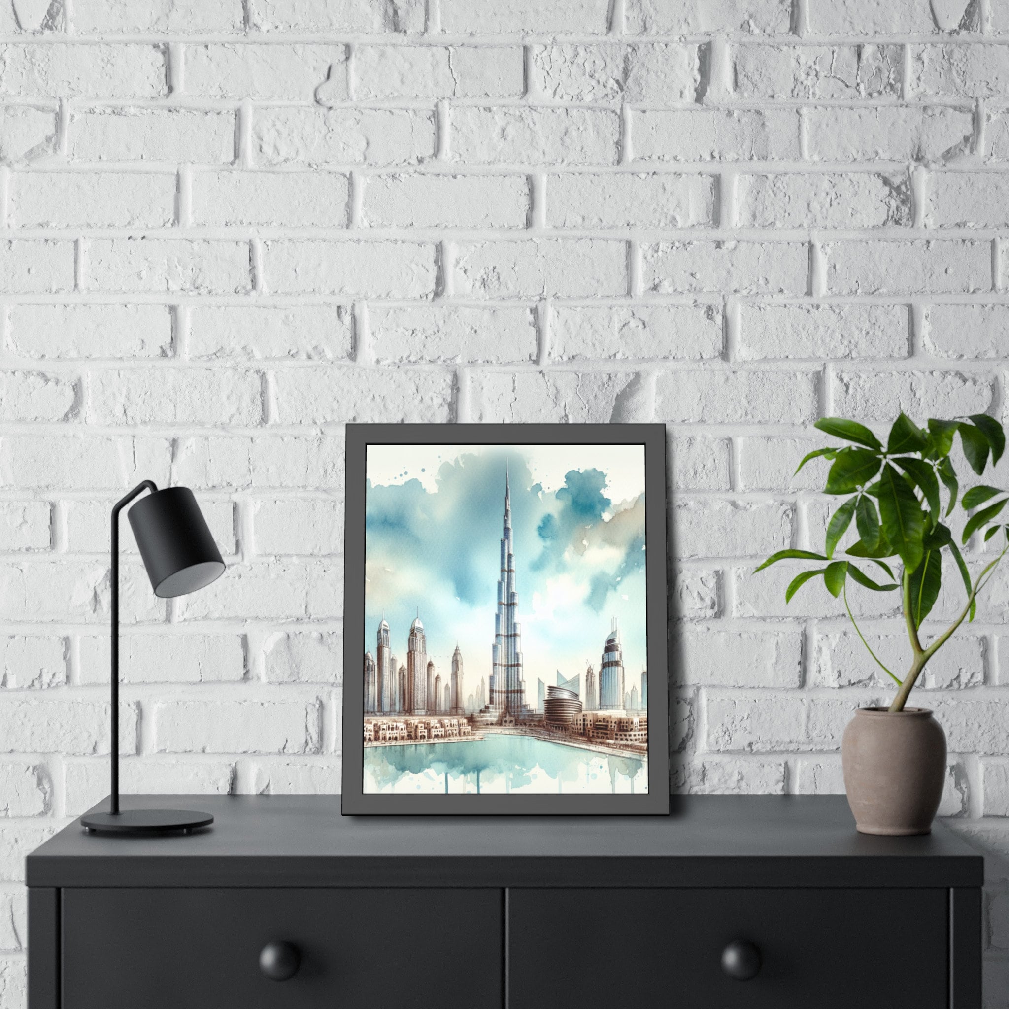 Burj Khalifa Poster, Dubai Framed Poster, Travel Poster, Travel Gift ...