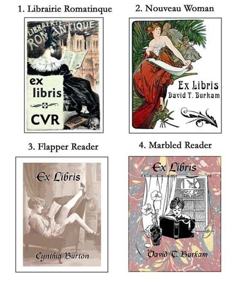 Set of 18 EX LIBRIS Personalized Bookplates (choose From 20 Designs) - Etsy
