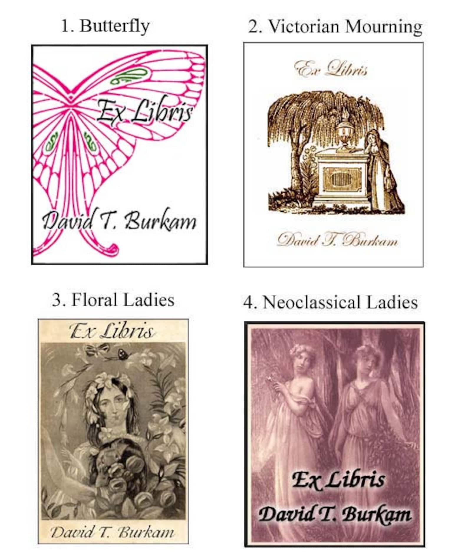 Set of 18 EX LIBRIS Personalized Bookplates (choose From 20 Designs) - Etsy