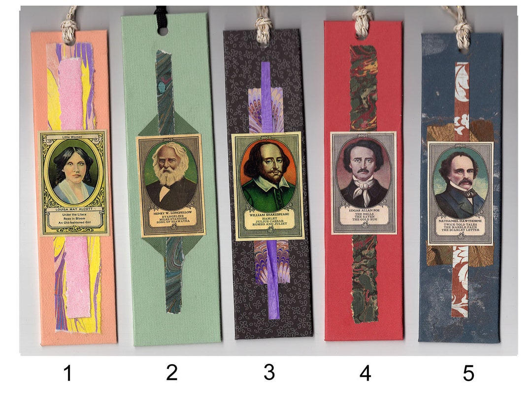 Famous Authors Collage Bookmarks Abstract Each Sold Separately - Etsy