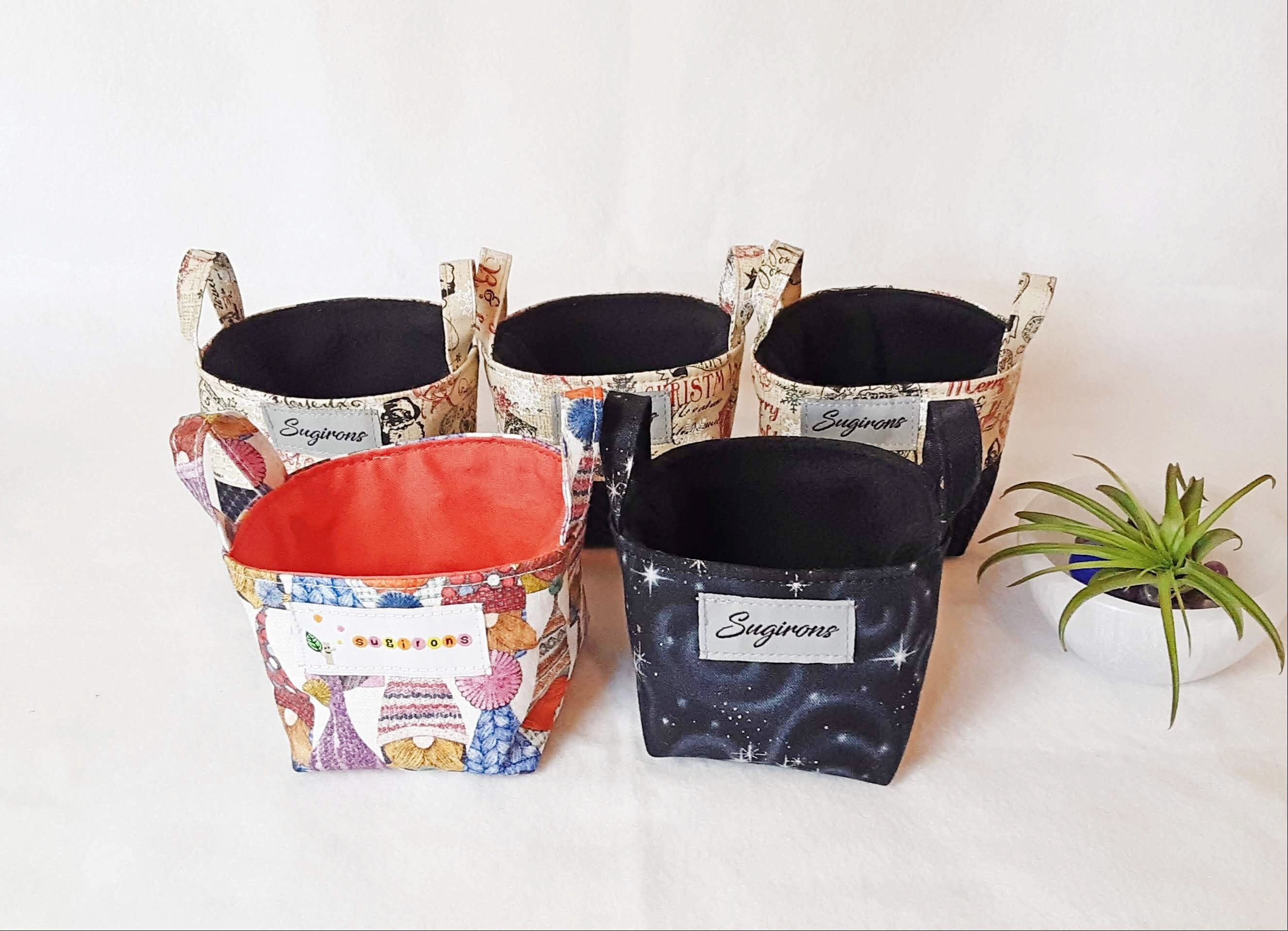 Mini Gift Basket Small Fabric Basket With Handles Small Organizing ...