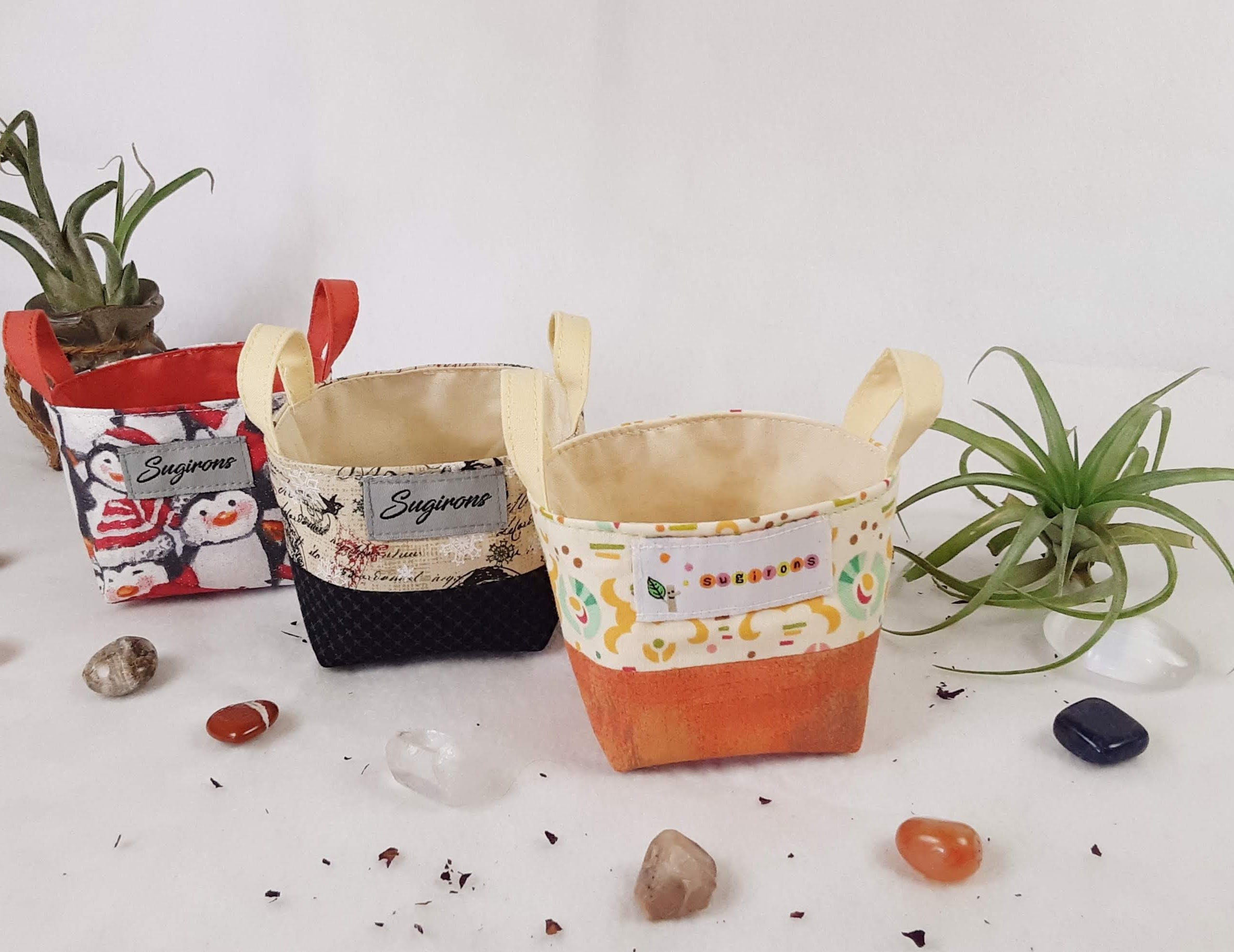 Mini Gift Basket Small Fabric Basket With Handles Small Organizing ...